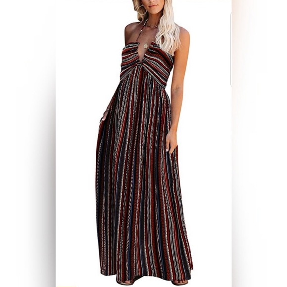 Dresses | Summer Sexy V Neck Boho Halter Beach Dresses Party | Poshmark